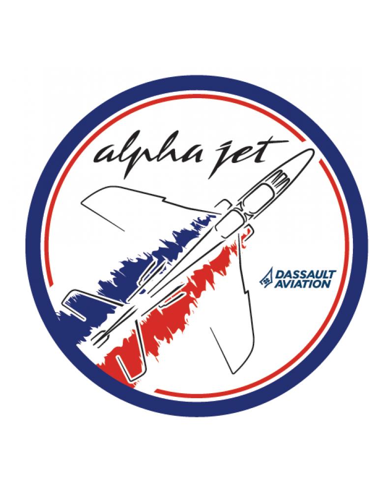 PATCH ALPHA JET DASSAULT BLEU BLANC ROUGE VELCROS TISSUS Ø9CM